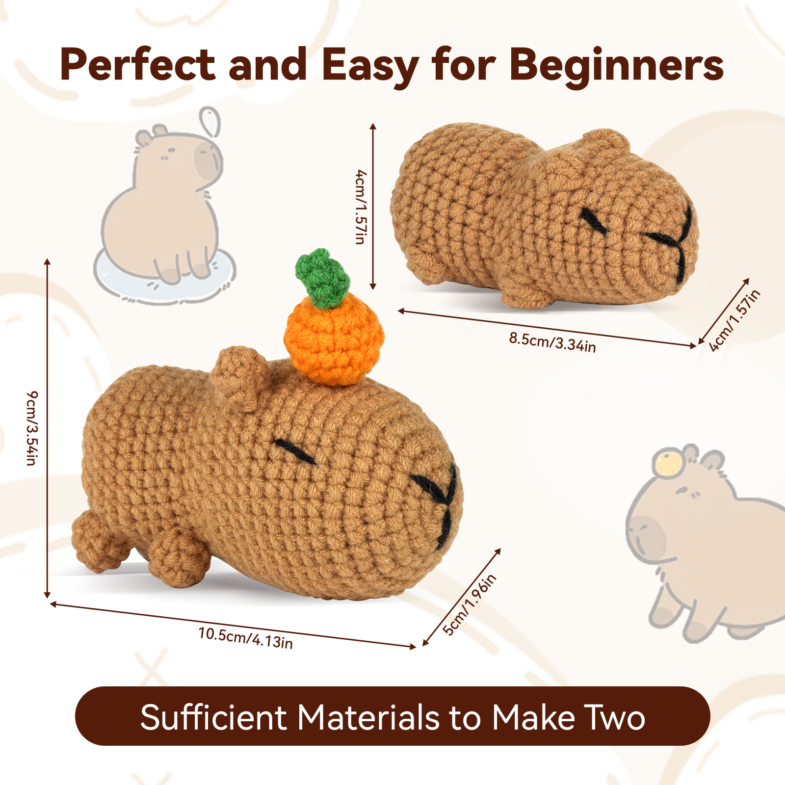 Crochet Kit| Two Capybaras – MOREJMTT